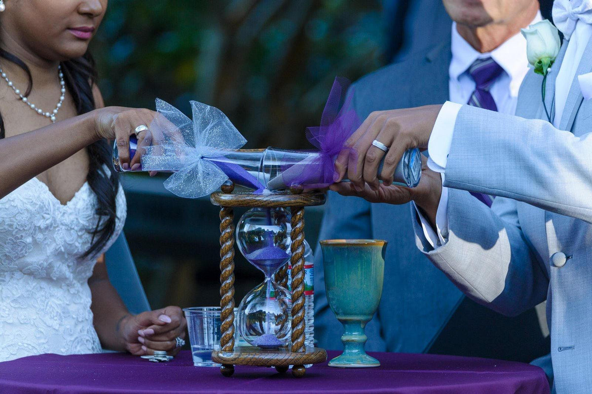 The Lakeside Wedding Unity Sand Ceremony Hourglass in Dark Oak by Heir ...