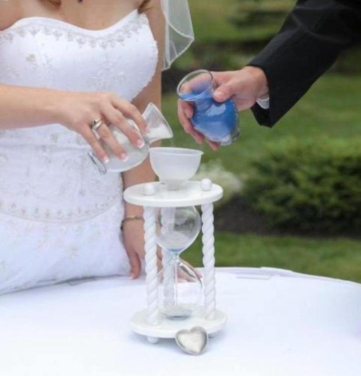 The White Wedding Unity Sand Ceremony Hourglass by Heirloom Hourglass